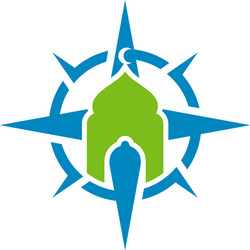 Compass mosque logo design creative islamic logo Vector Image