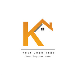 K initial design real estate logo combination Vector Image
