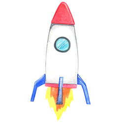 Rocket Watercolor Vector Images (over 490)