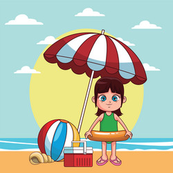 Summer kids cartoon Royalty Free Vector Image - VectorStock
