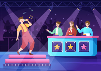 Talent show with contestants displaying Royalty Free Vector