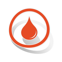 Water drop sign sticker curved Royalty Free Vector Image