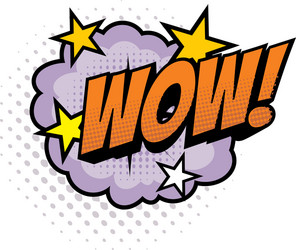 Cartoon comic book sound wow bubble blast Vector Image