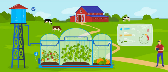 Greenhouse modern agriculture technology Vector Image