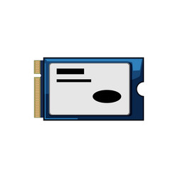 Technology ssd storage cartoon Royalty Free Vector Image