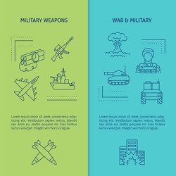 Military weapons and transport banner template Vector Image