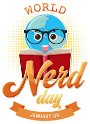 World nerd day banner design Royalty Free Vector Image