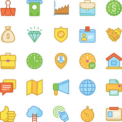 Business icons 6 Royalty Free Vector Image - VectorStock