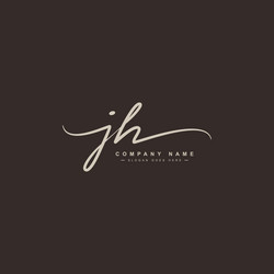 Jh handwritten signature logo - logo template Vector Image