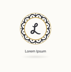 Luxury letter l monogram logo design Royalty Free Vector