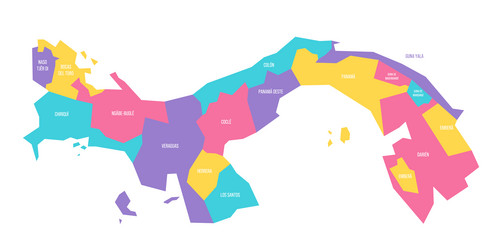 Panama political map of administrative divisions Vector Image