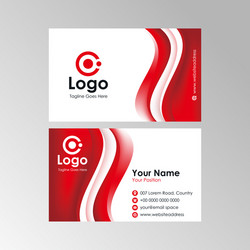 Simple red wave id card design template Royalty Free Vector