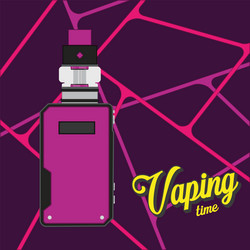 Colored vaping time concept electronic cigarette Vector Image