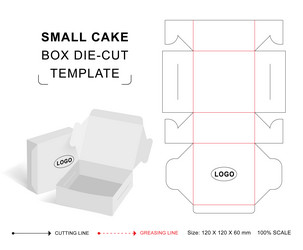 Medium cake box die cut template packaging Vector Image