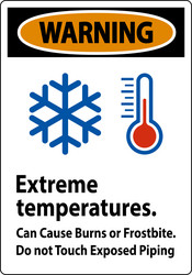 Warning sign extreme temperatures can cause burns Vector Image