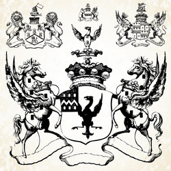 Heraldic Animal Crests Royalty Free Vector Image