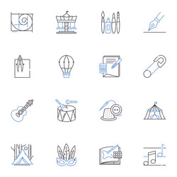 Motion graphics line icons collection animation Vector Image