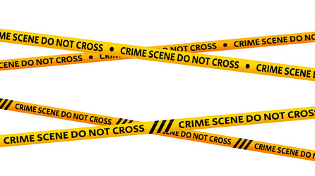 Crime scene do not cross tapes crossed yellow Vector Image