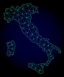 Polygonal Network Mesh Map of Italy Vector Images (over 170)