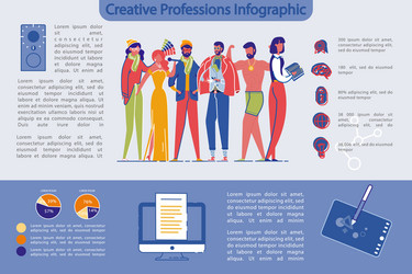 Office design - infographic with creative people Vector Image