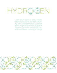 Green hydrogen energy fuel cell diagram layout Vector Image