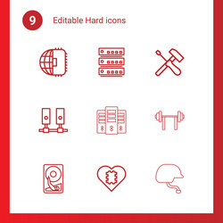16 hard icons Royalty Free Vector Image - VectorStock