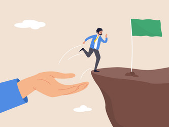 Solution concept helping hand support Royalty Free Vector