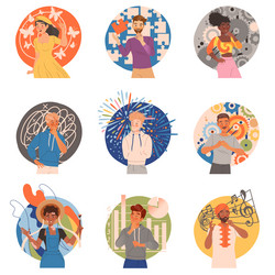 People with different types of thinking Royalty Free Vector