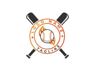 Baseball logo design sports logo creative logo Vector Image