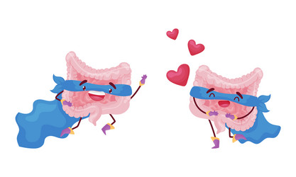 Cartoon intestine or large gut character Vector Image