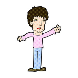 Comic cartoon reaching man Royalty Free Vector Image