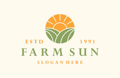 Farm sun Royalty Free Vector Image - VectorStock
