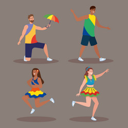 Brazilian girls dancing Royalty Free Vector Image
