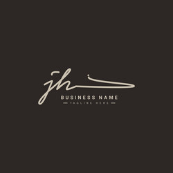 Jh simple signature logo - handwritten template Vector Image