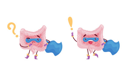 Cartoon intestine or large gut character Vector Image