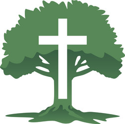 Flat design christian cross in form tree Vector Image