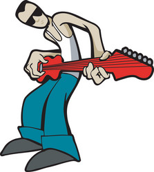 Wild rock guitar player Royalty Free Vector Image
