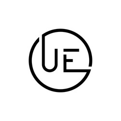 Initial letter ue logo design template Royalty Free Vector