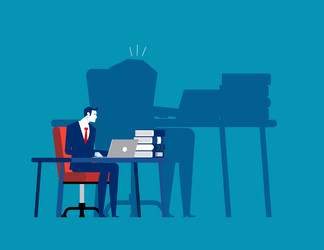 Lost head shadow employee working business Vector Image