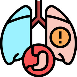 Lung or breathing problems neon glow icon Vector Image
