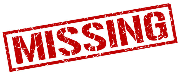 Missing grunge rubber stamp Royalty Free Vector Image