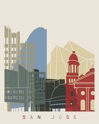 San jose landmarks and monuments Royalty Free Vector Image