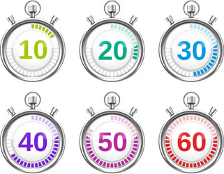 Stopwatch with buttons 10 seconds timer Royalty Free Vector