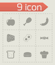 Food icon set gray outline style Royalty Free Vector Image