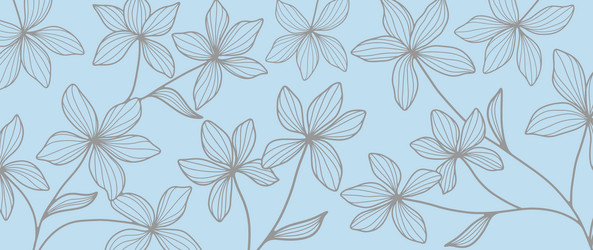 Pale blue floral background with cute flowers Vector Image