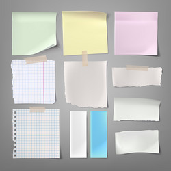 Torn notebook paper ripped edges note sheets Vector Image