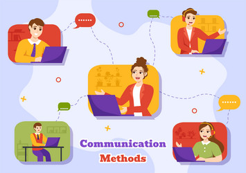 Communication methods with team referral Vector Image