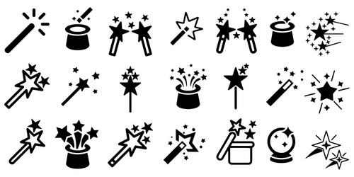 Scarecrow doll icons set simple Royalty Free Vector Image