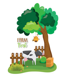 Beautiful farm cartoons Royalty Free Vector Image