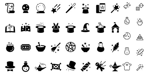 Scarecrow doll icons set simple Royalty Free Vector Image